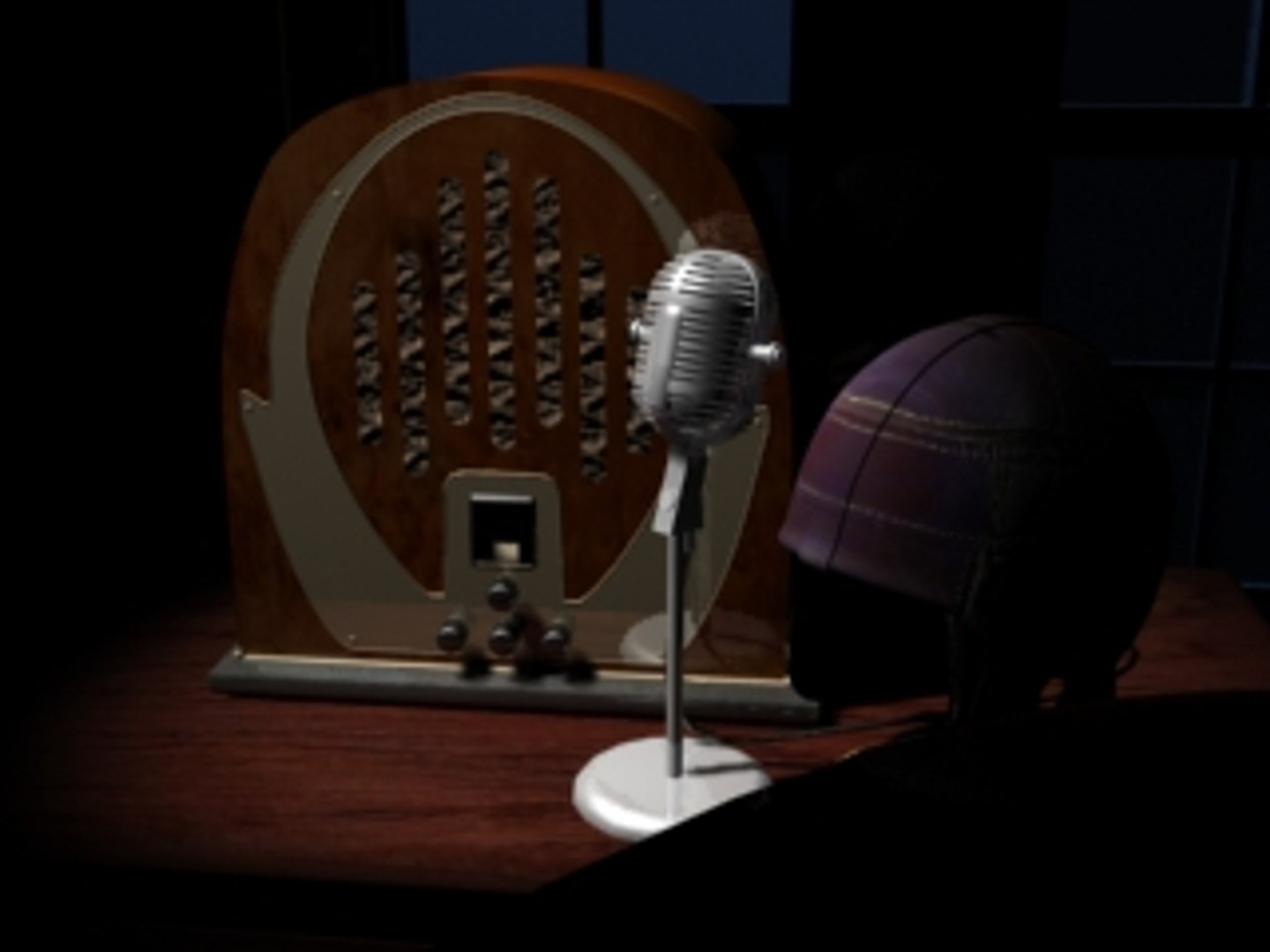 3d Model Old Fashioned Radio Football Helmet