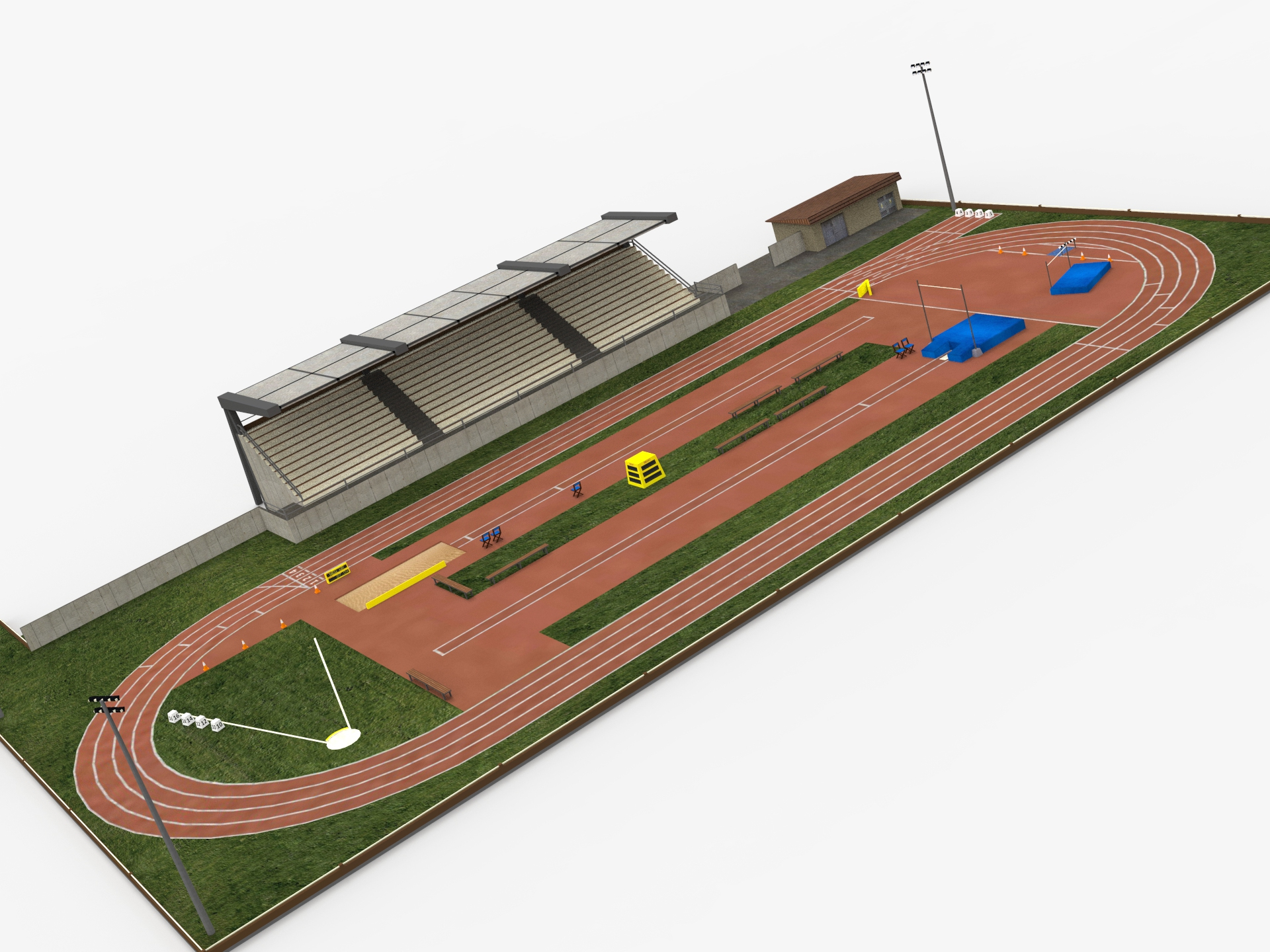 Athletics track stadium 3D model - TurboSquid 1430310