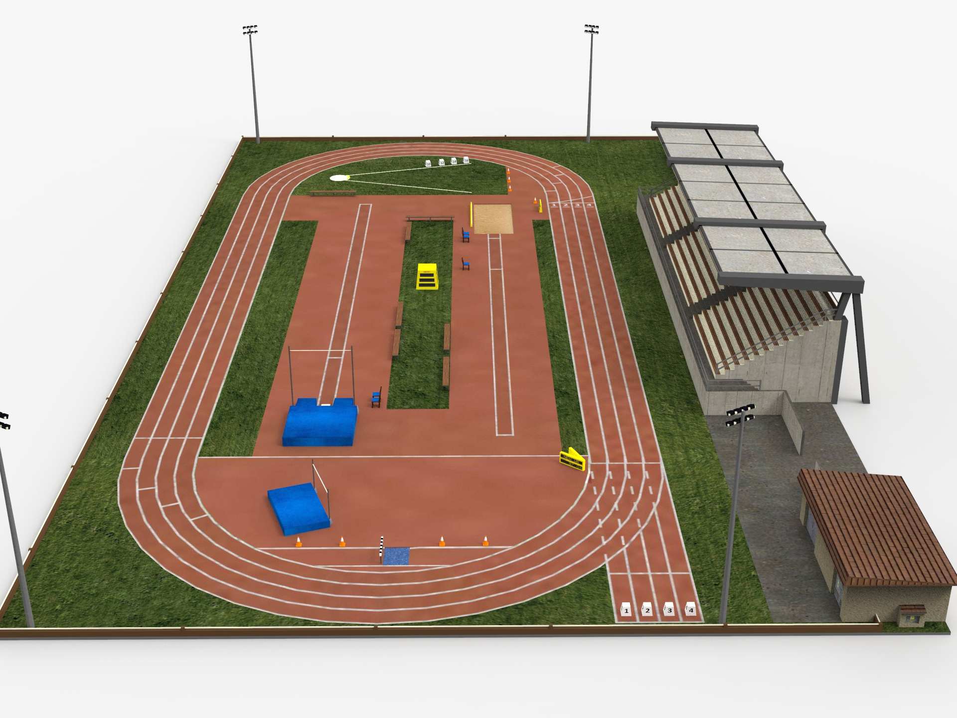 Athletics track stadium 3D model - TurboSquid 1430310