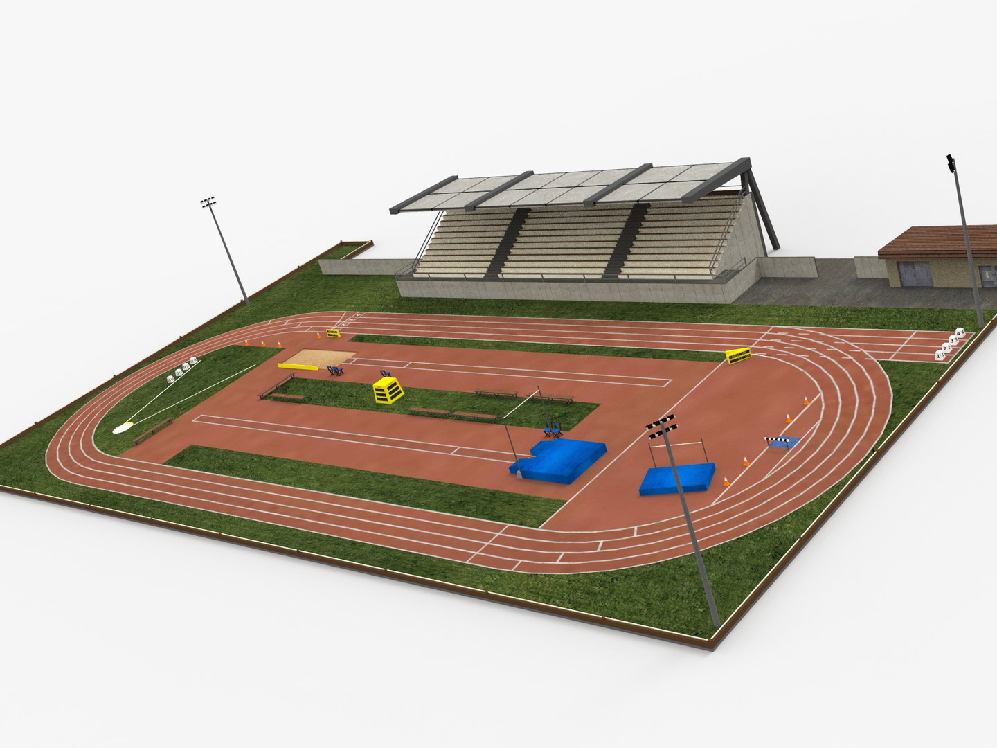 Athletics track stadium 3D model - TurboSquid 1430310