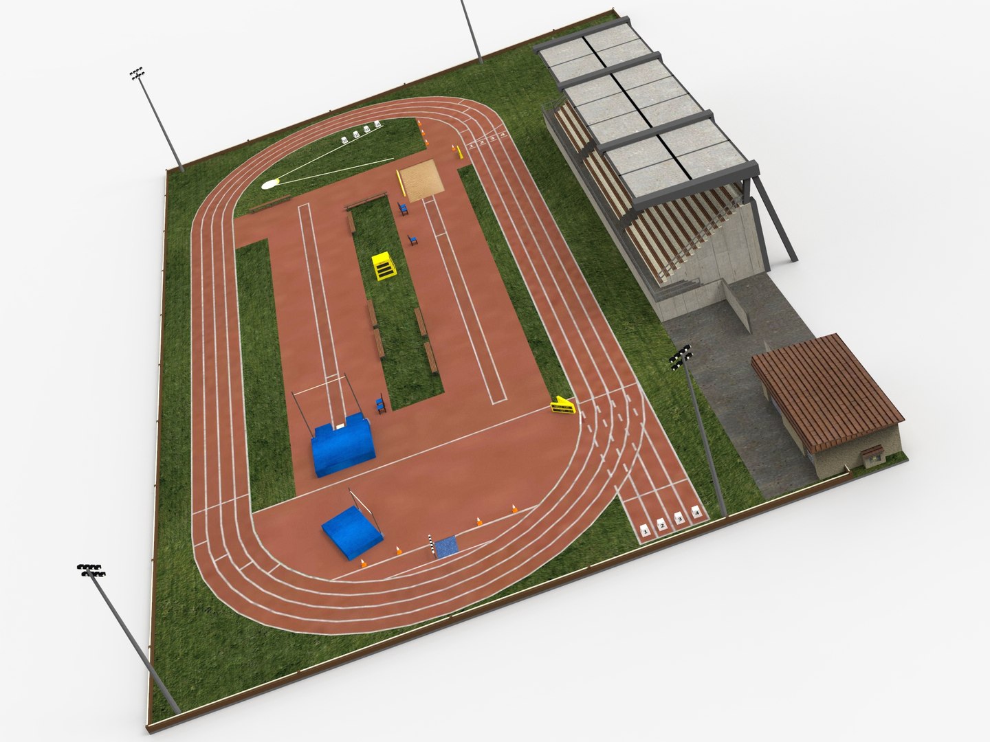 Athletics Track Stadium 3D Model - TurboSquid 1430310