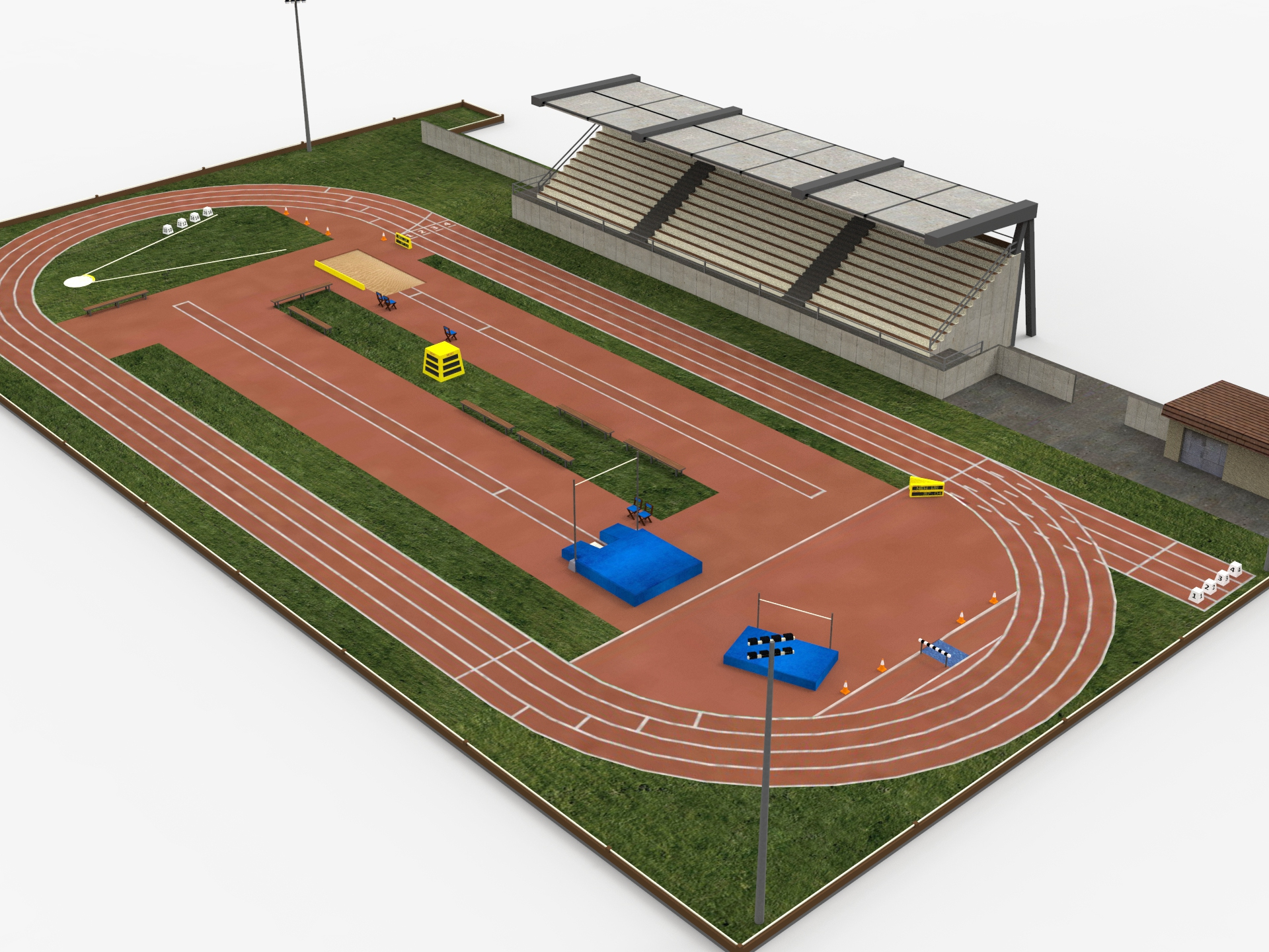Athletics track stadium 3D model - TurboSquid 1430310