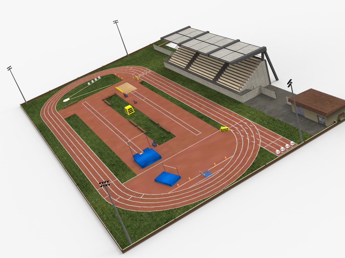 Athletics Track Stadium 3D Model - TurboSquid 1430310