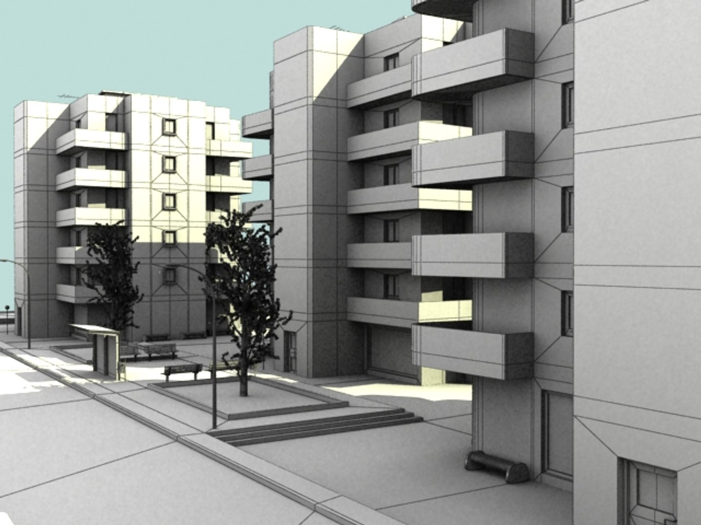 - urban block 3d obj