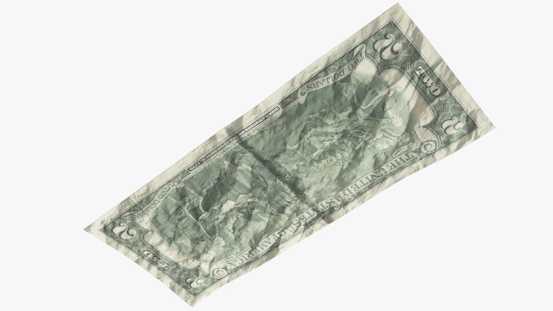 3D dollar bill crumpled model - TurboSquid 1592734
