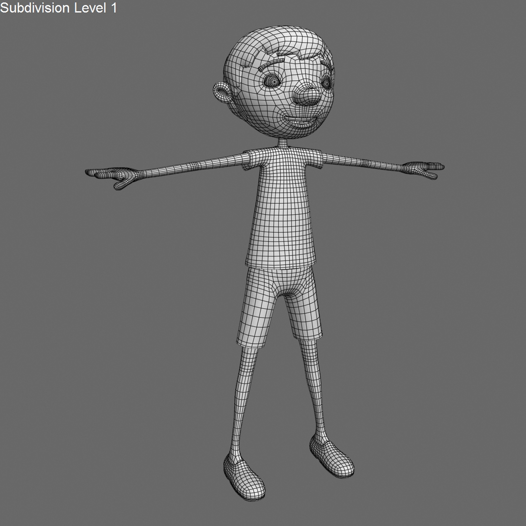 rigged cartoon cool guy 3d model