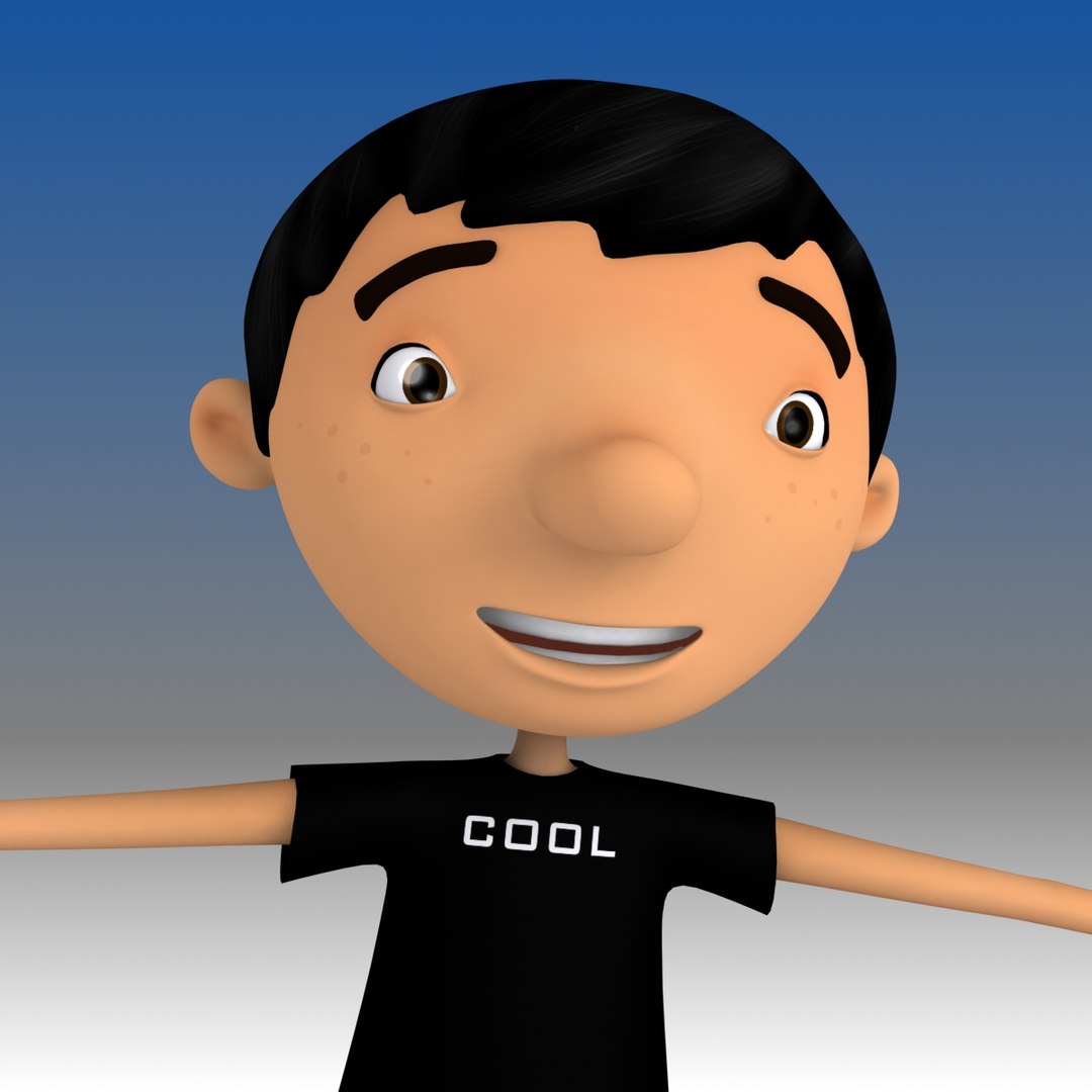 Rigged Cartoon Cool Guy 3d Model