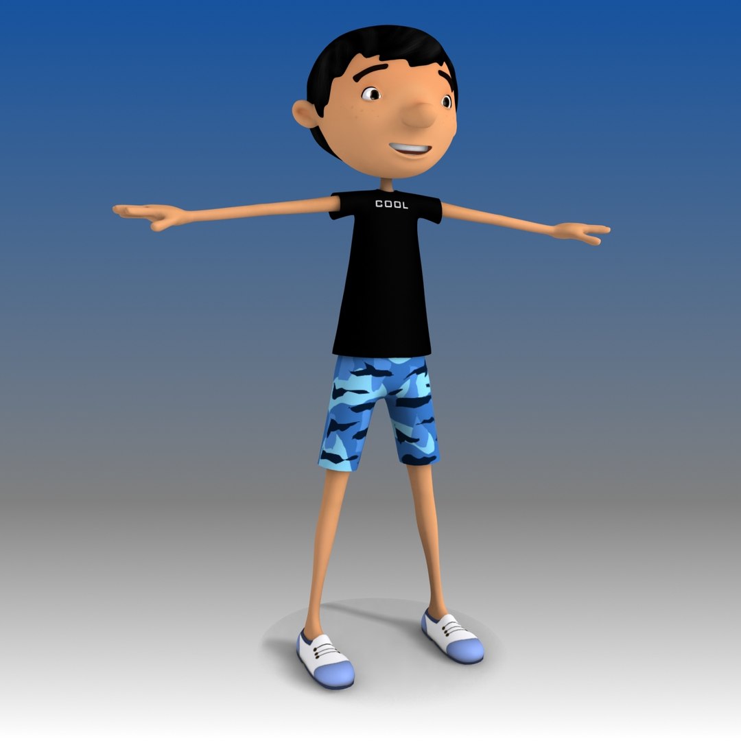 Rigged Cartoon Cool Guy 3d Model
