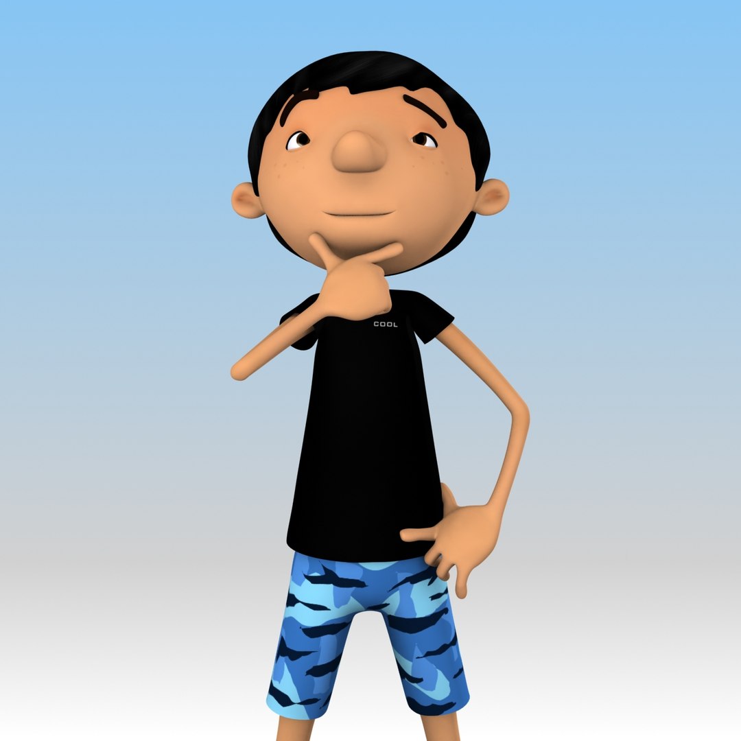Rigged Cartoon Cool Guy 3d Model