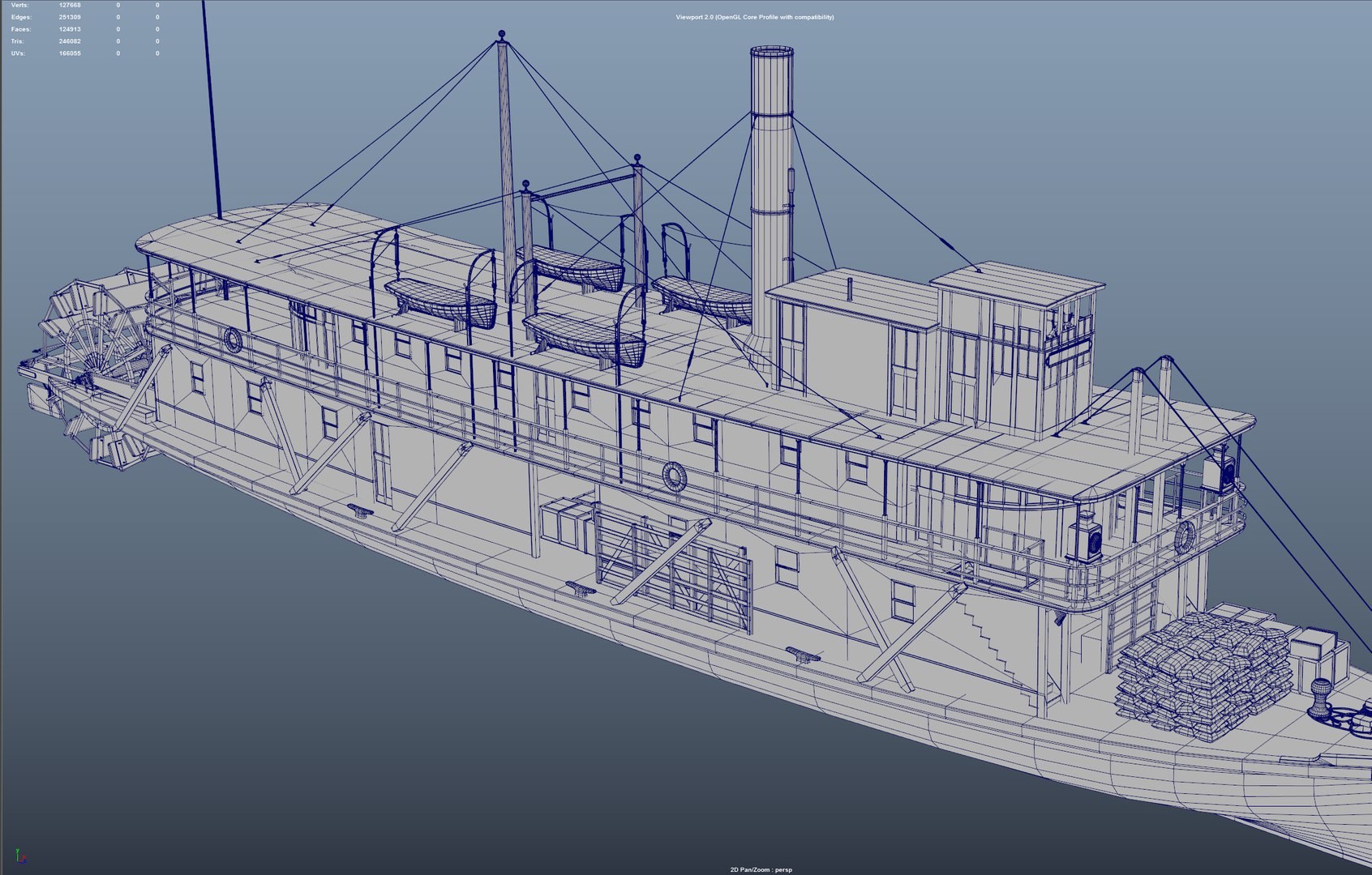 Steamboat Stern Wheeler 3D Model - TurboSquid 1295057
