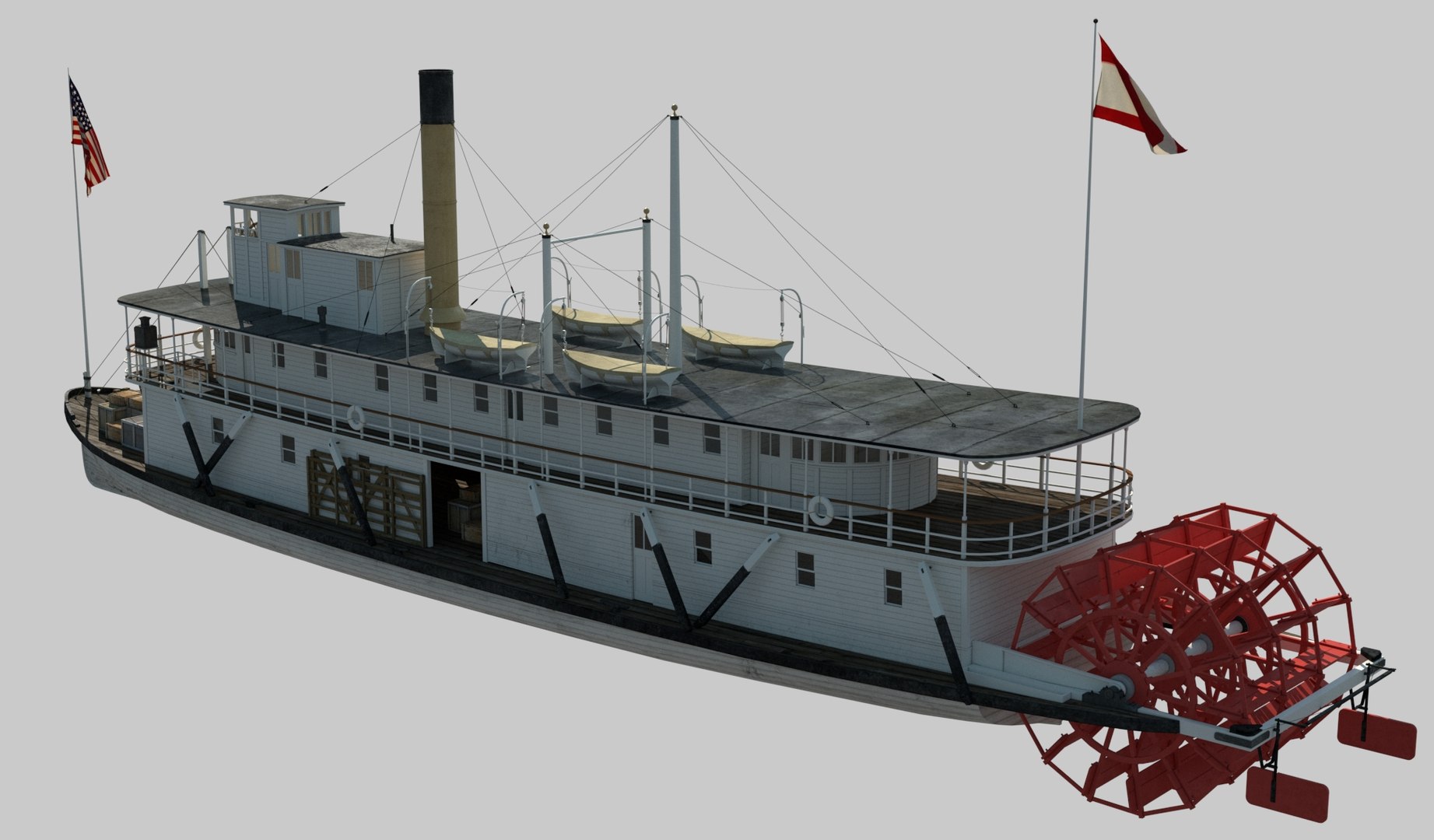 Steamboat Stern Wheeler 3D Model - TurboSquid 1295057
