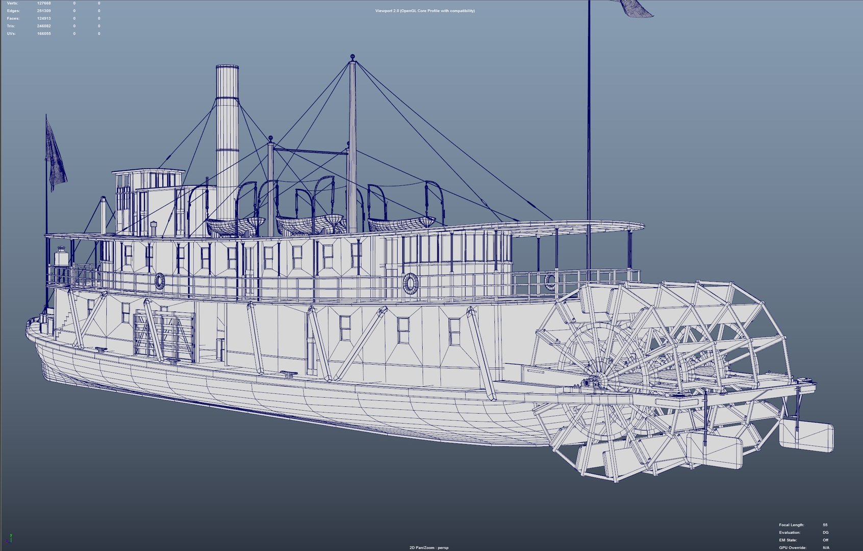 Steamboat Stern Wheeler 3D Model - TurboSquid 1295057