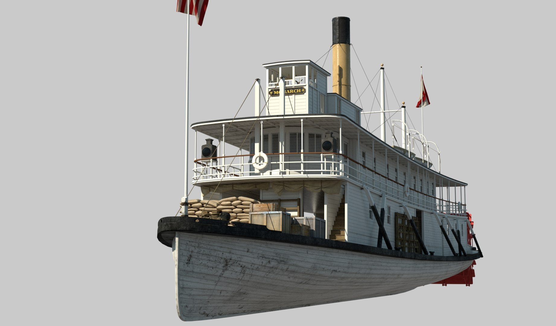 Steamboat Stern Wheeler 3D Model - TurboSquid 1295057