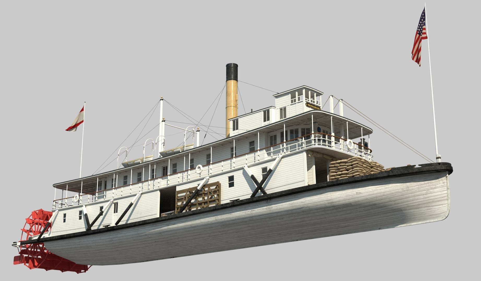 Steamboat Stern Wheeler 3D Model - TurboSquid 1295057