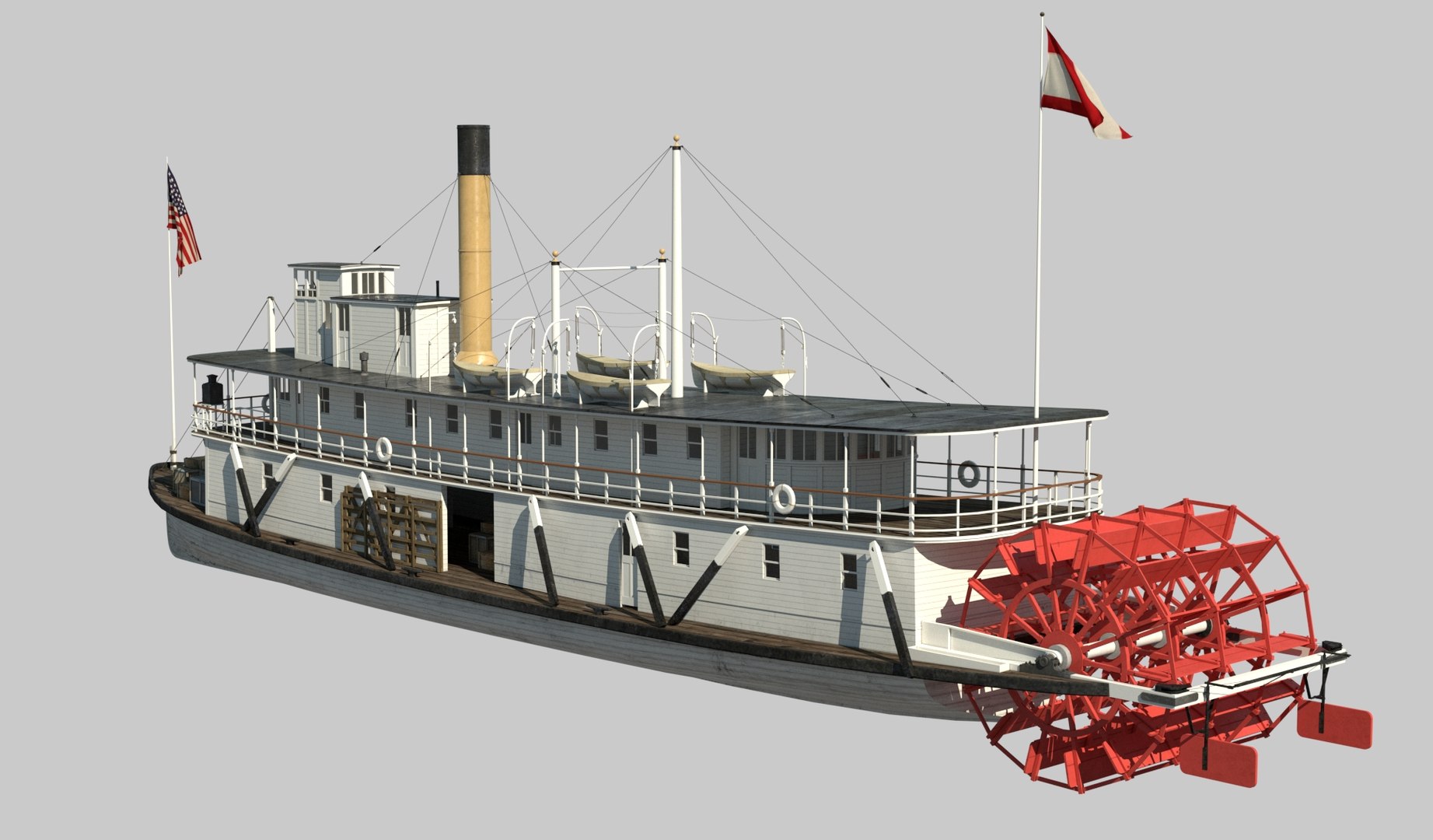Steamboat Stern Wheeler 3D Model - TurboSquid 1295057