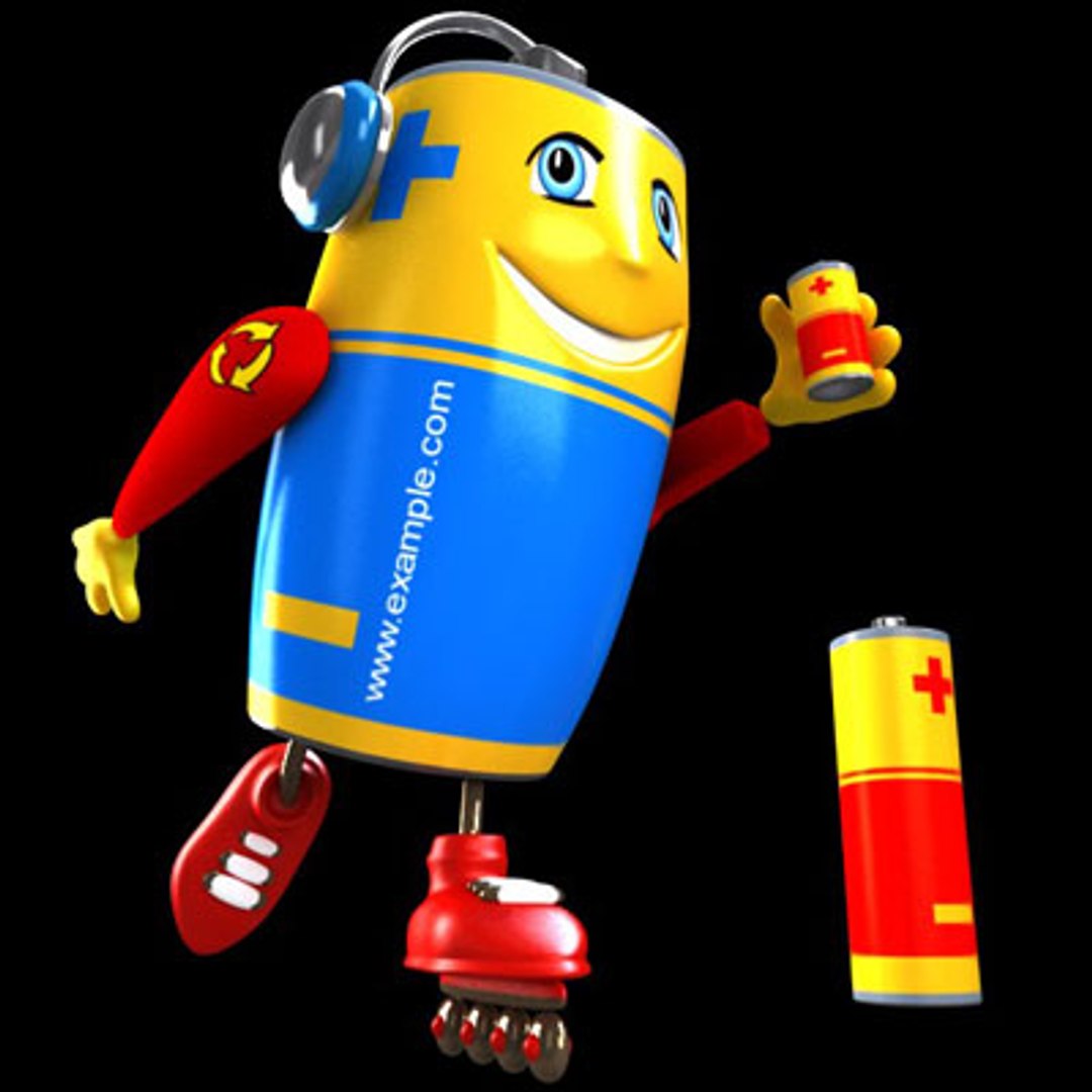 3d Cartoon Battery Model