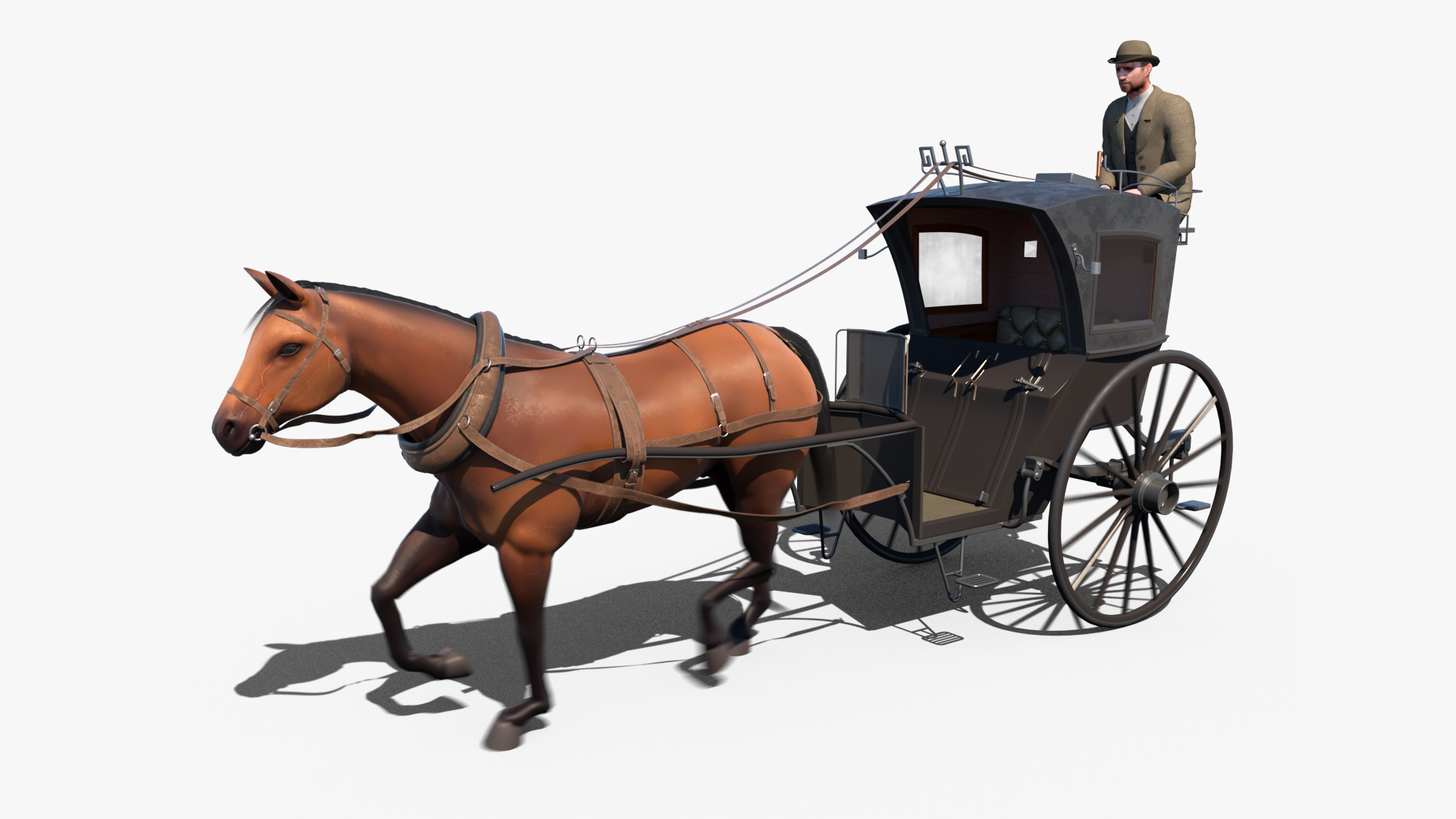 Hansom Cab Carriage 3D Model - TurboSquid 1418564
