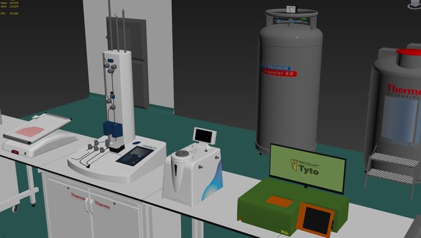3d model of laboratory equipment pharmaceutical