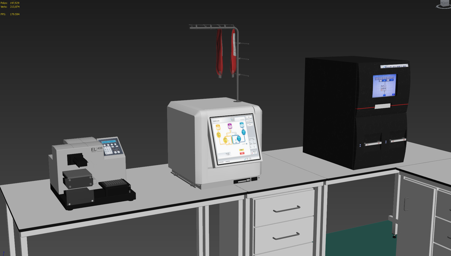 3d model of laboratory equipment pharmaceutical