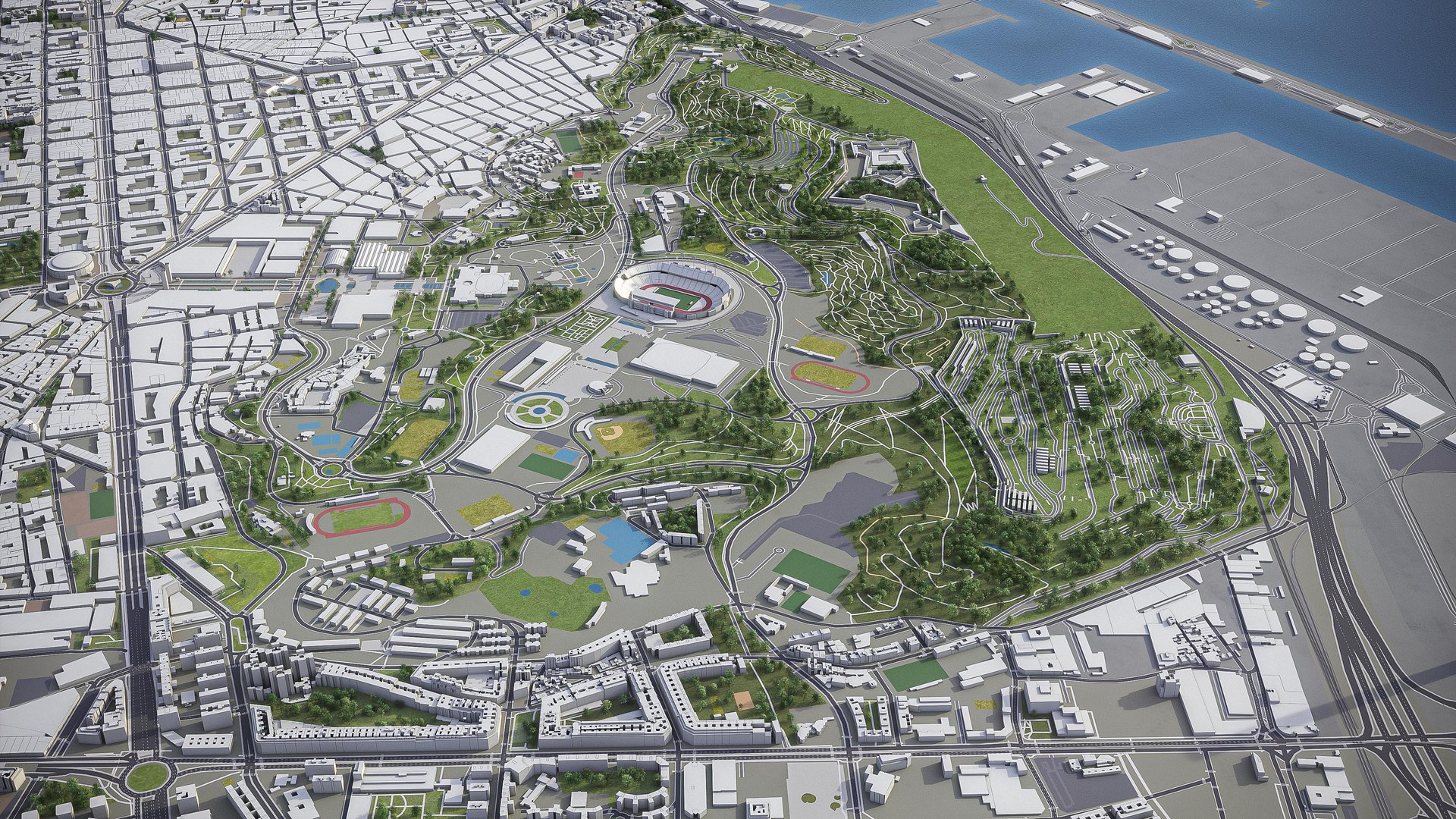 City Barcelona Surrounding - 3D Model - TurboSquid 1407625