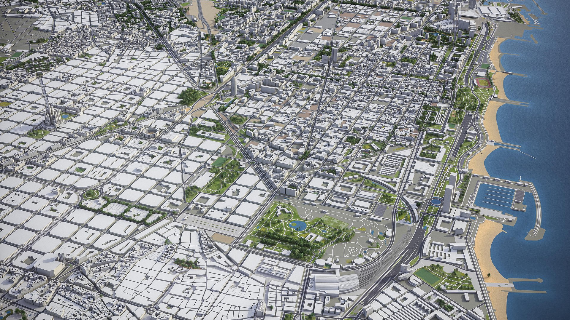 City Barcelona Surrounding - 3D Model - TurboSquid 1407625