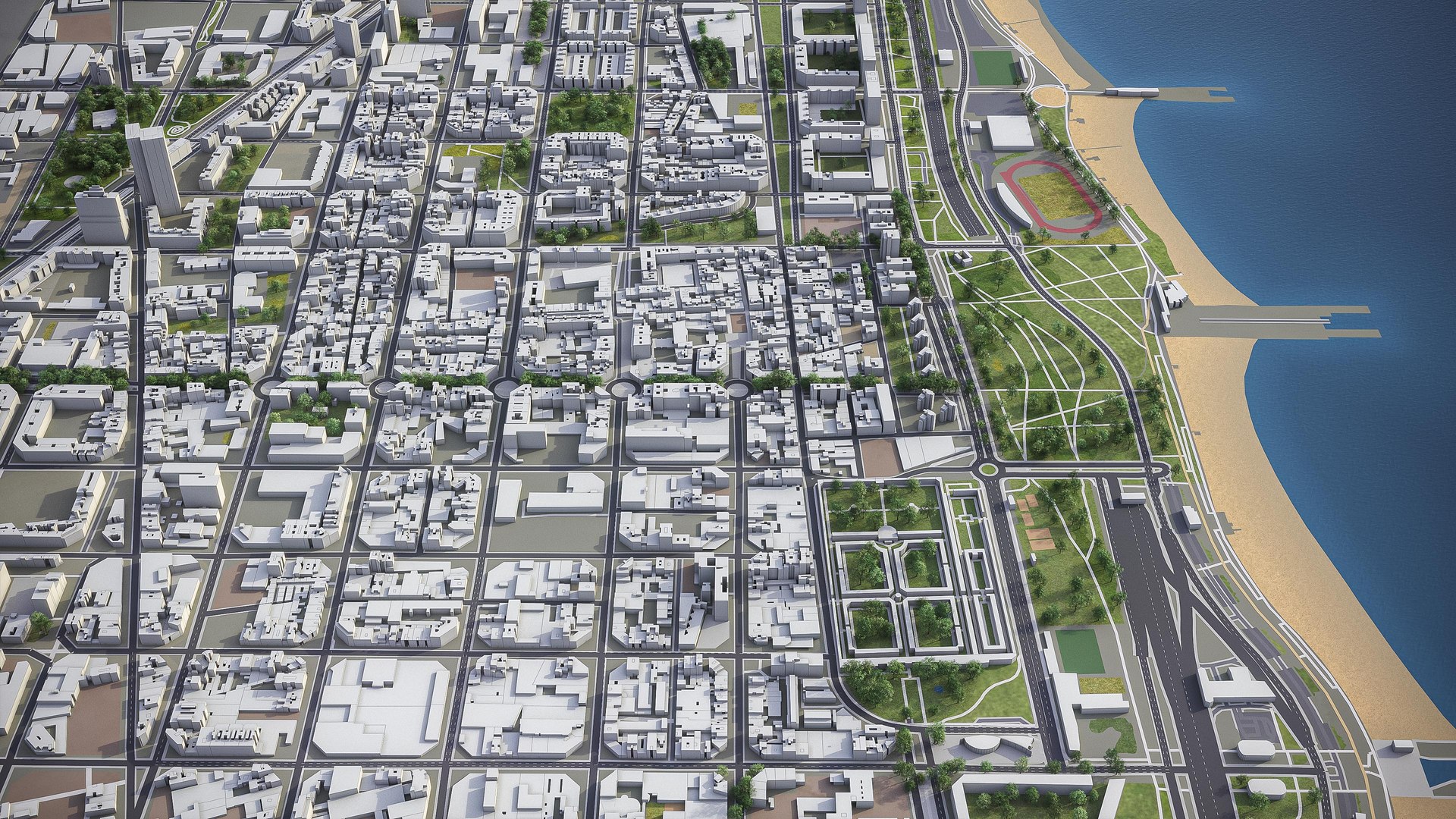 City Barcelona Surrounding - 3D Model - TurboSquid 1407625