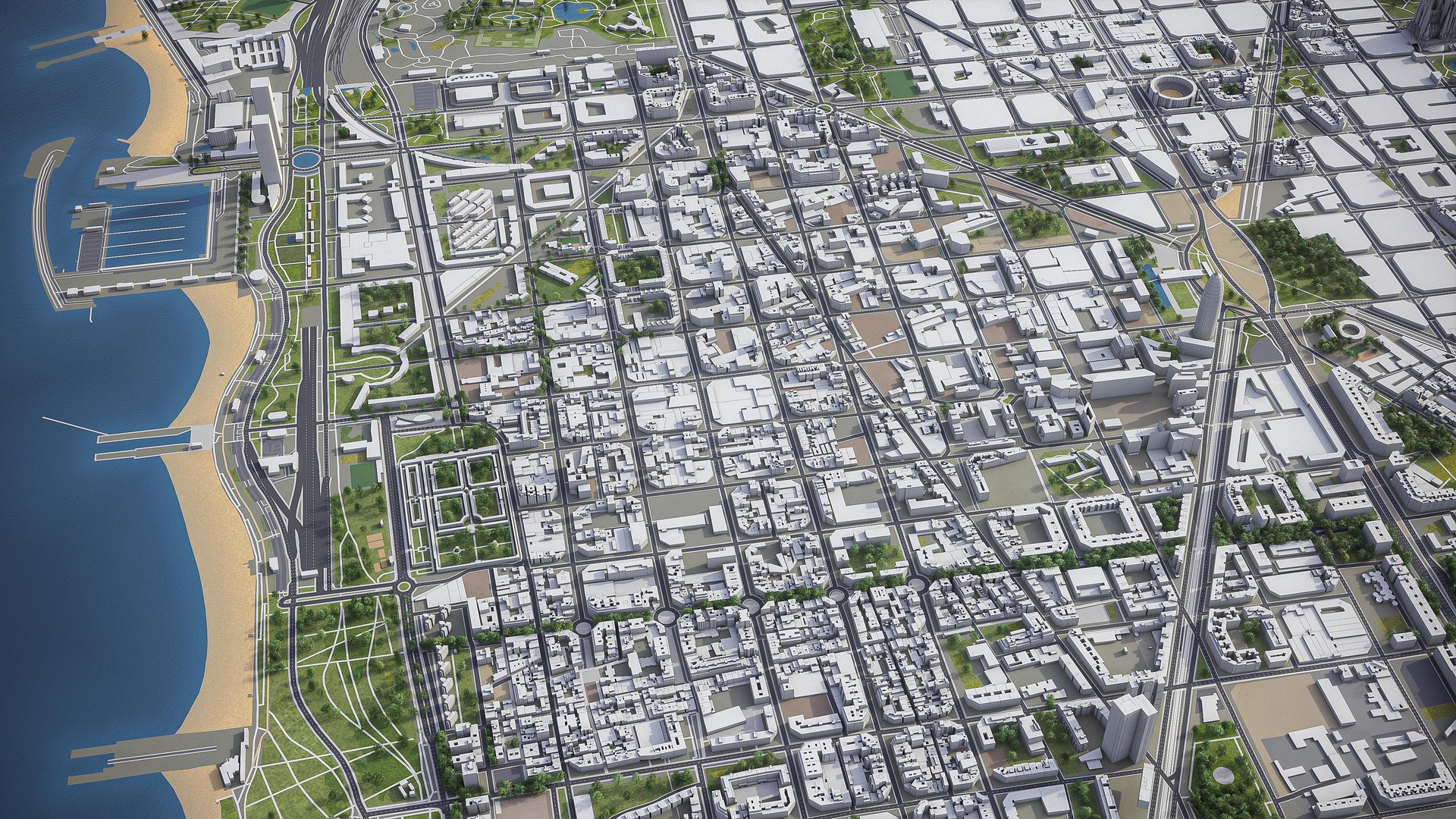 City Barcelona Surrounding - 3D Model - TurboSquid 1407625