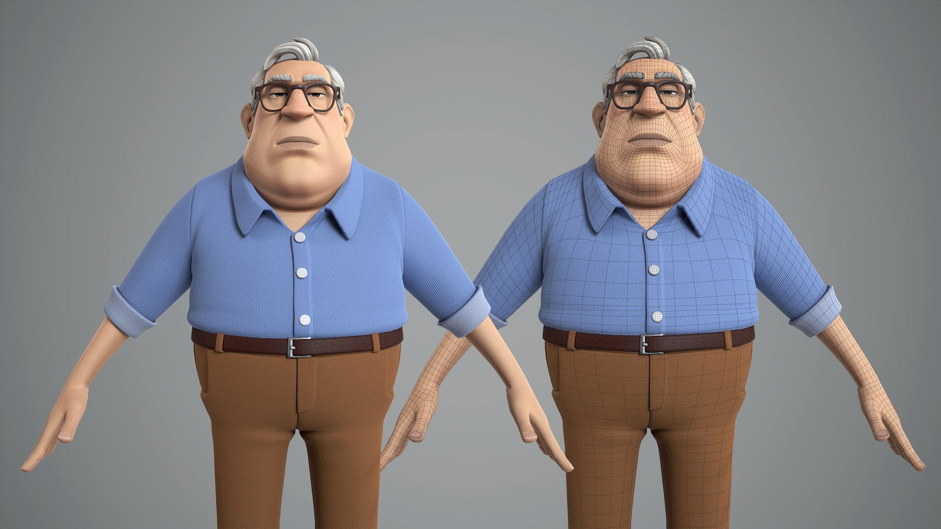 3D Cartoon Male Character Randolph Base Mesh Model - TurboSquid 2429655