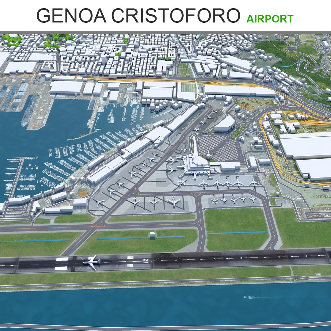 3D Model Genoa Cristoforo Colombo Airport - TurboSquid 2013512