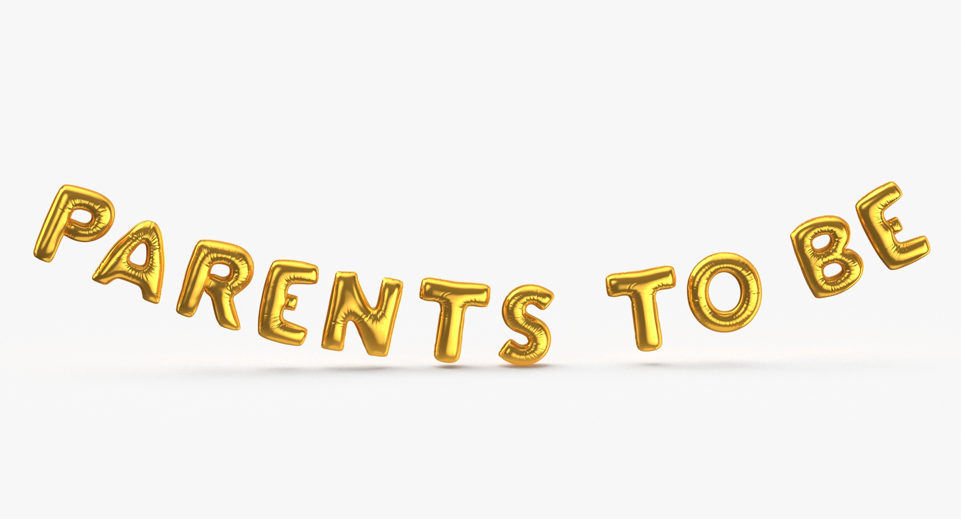 Foil Baloon Words Parents To Be Gold 3D Model - TurboSquid 1749581