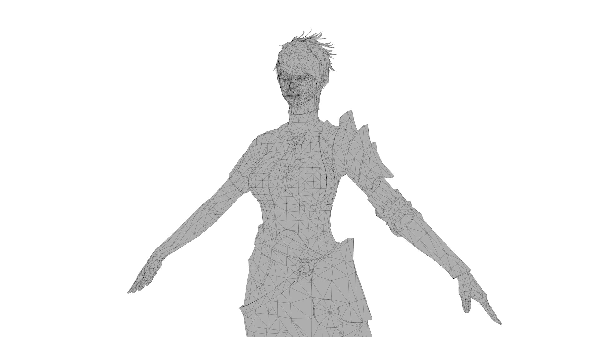 CG Woman Warrior Beauty Female Character Low-poly 3D Model 3D Model ...