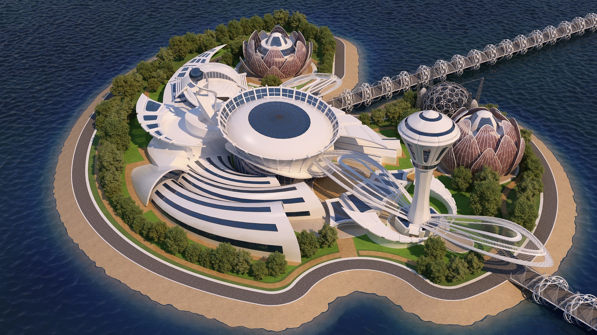 3 Full Scenes - Future City Island - Bundle 3D Models Collection 3D ...