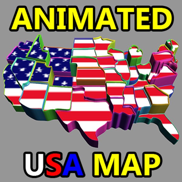 modelo 3d mapa animado de estados unidos (america) - TurboSquid 410563