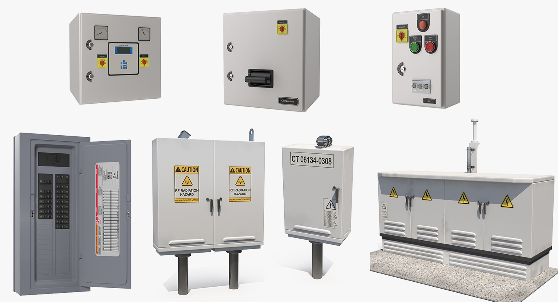 Outdoor Electric Cabinets Collection 3D Model - TurboSquid 2516974
