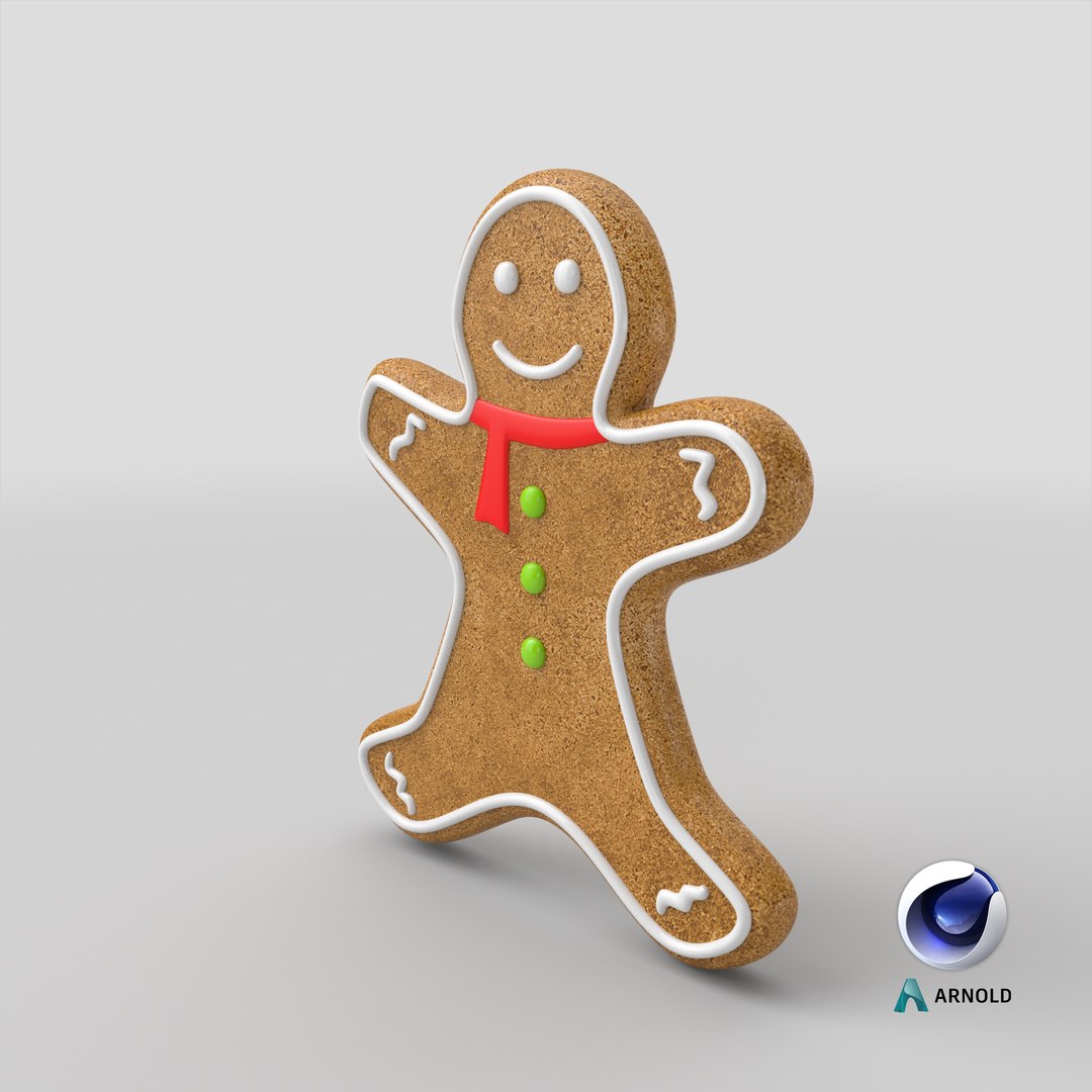 3D Detailed Gingerbread Man Cookie Model - TurboSquid 2155781