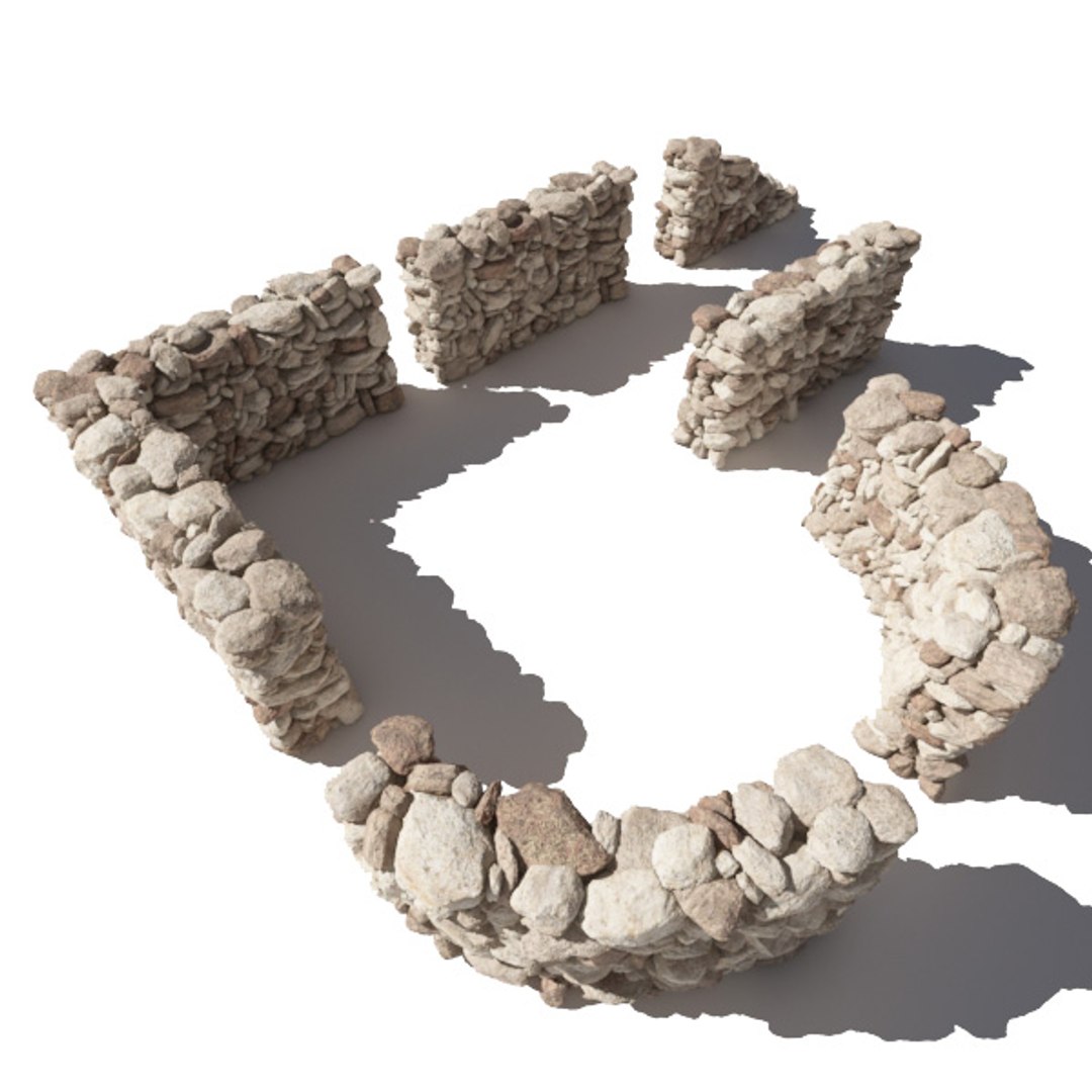 3d Model Stone Wall - Rocks