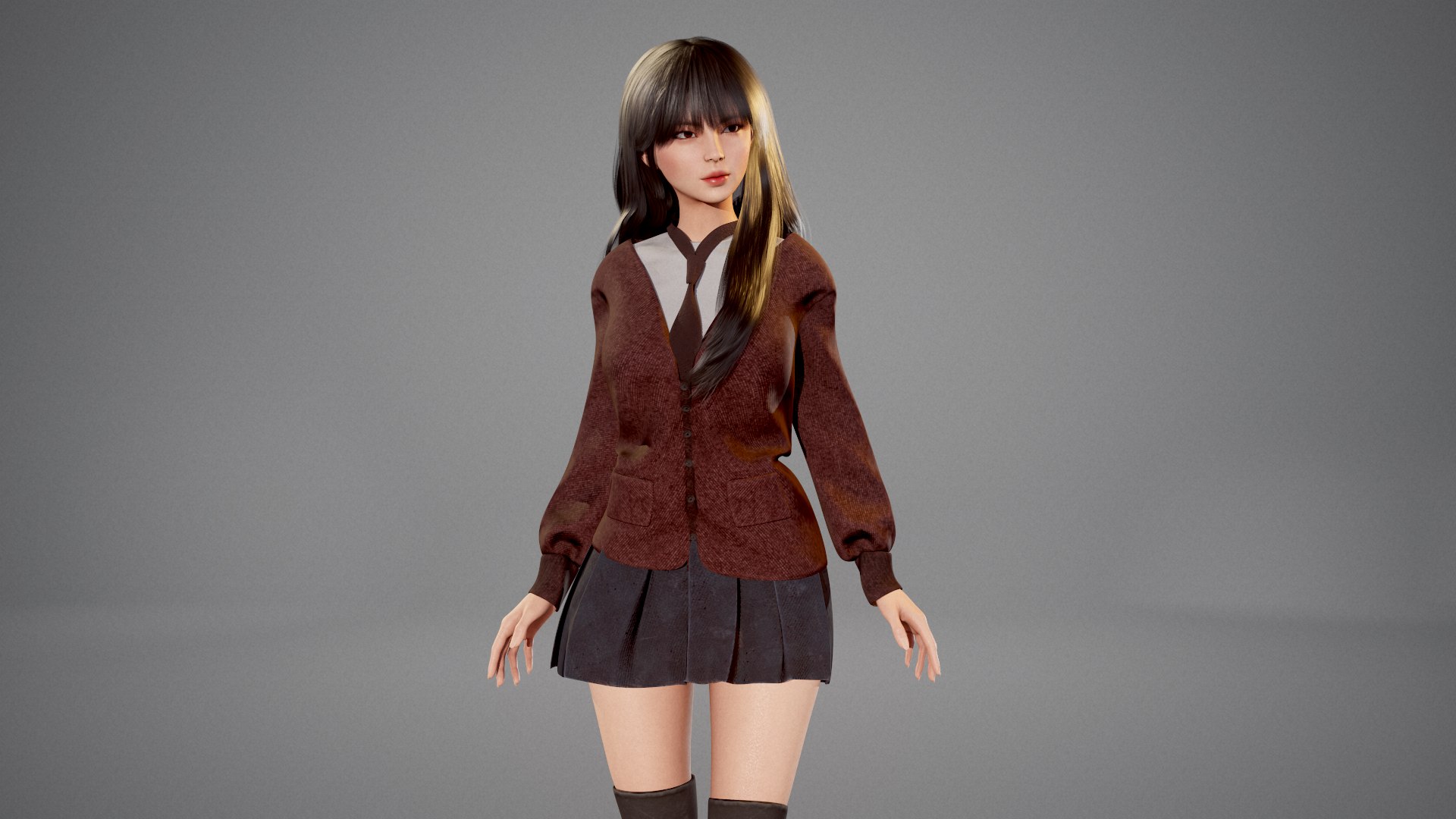 School Girls - SRF Series Female Modular Characters 3D Model ...