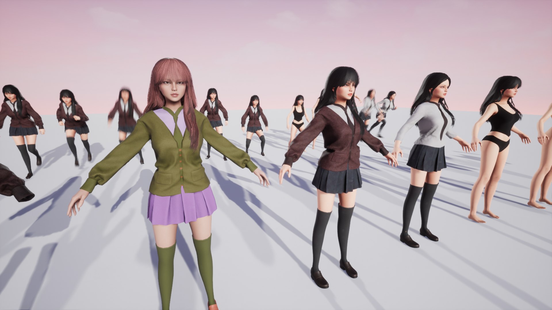 School Girls - SRF Series Female Modular Characters 3D Model ...