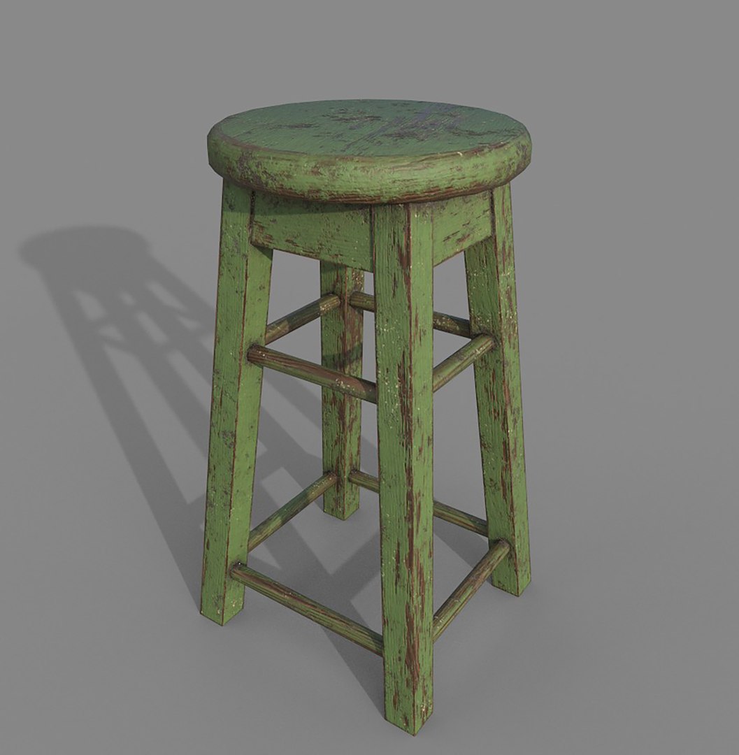 3D Old Stools 3 Color - TurboSquid 1735393