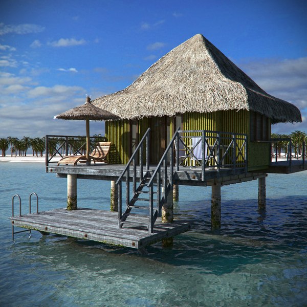 3d model island beach resort