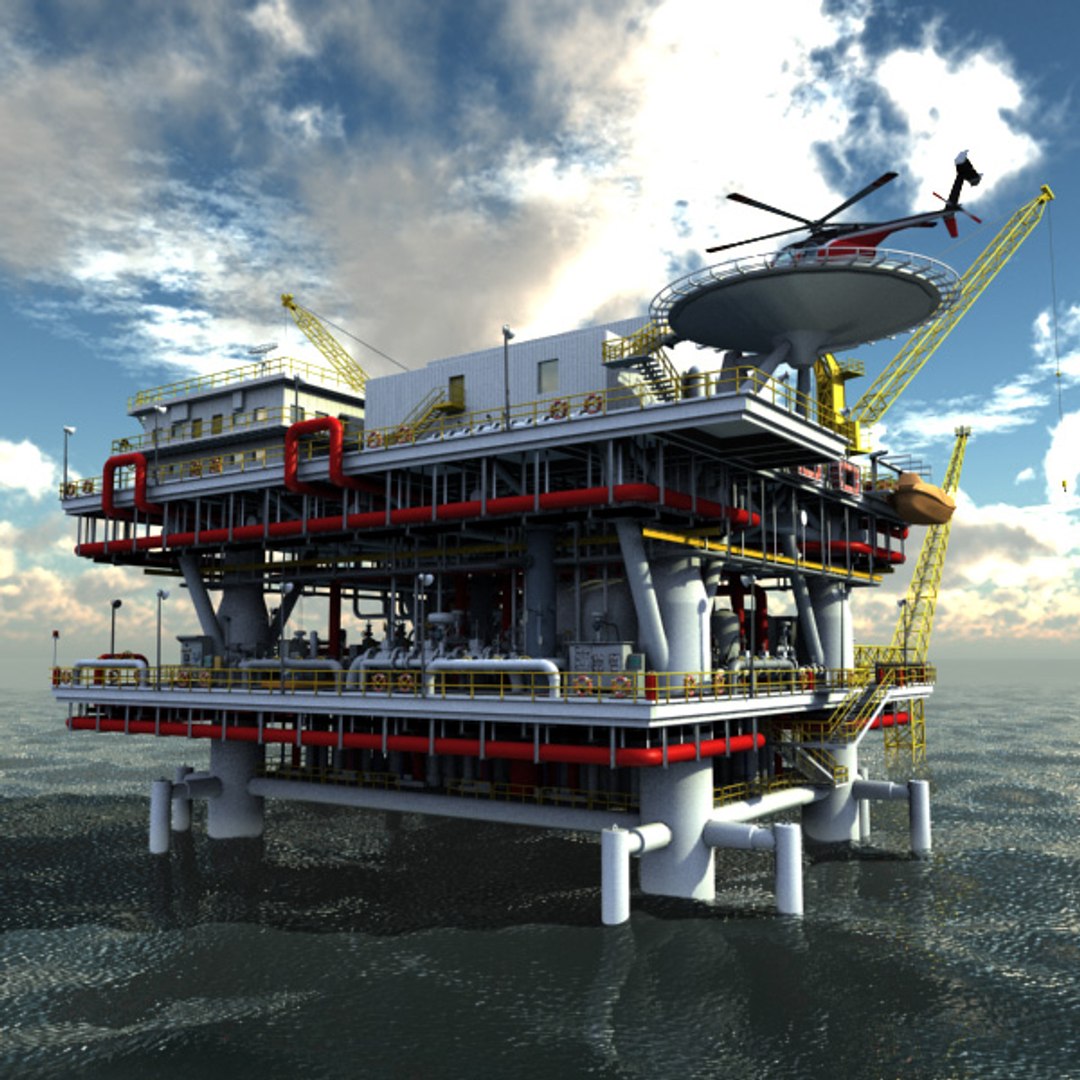 3d Model Oil Rig Peak