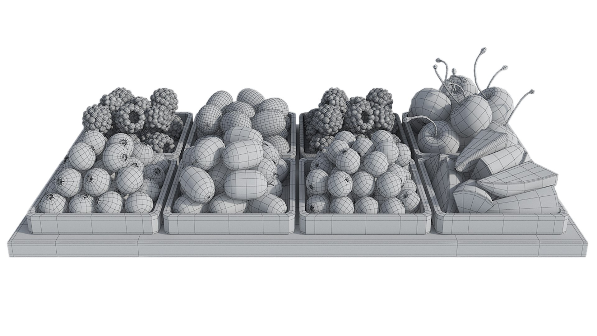 3D Berries In Quadratic Bowls - TurboSquid 2217392