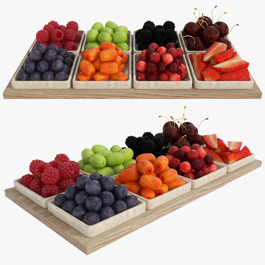 3D Berries In Quadratic Bowls - TurboSquid 2217392