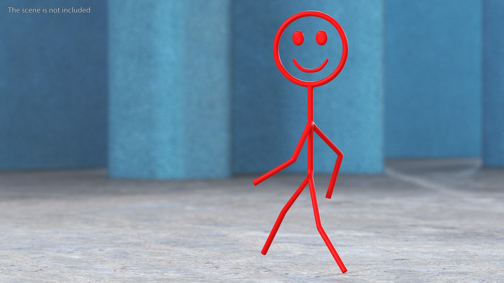 3D Walking Figure Stickman Red - TurboSquid 2079990