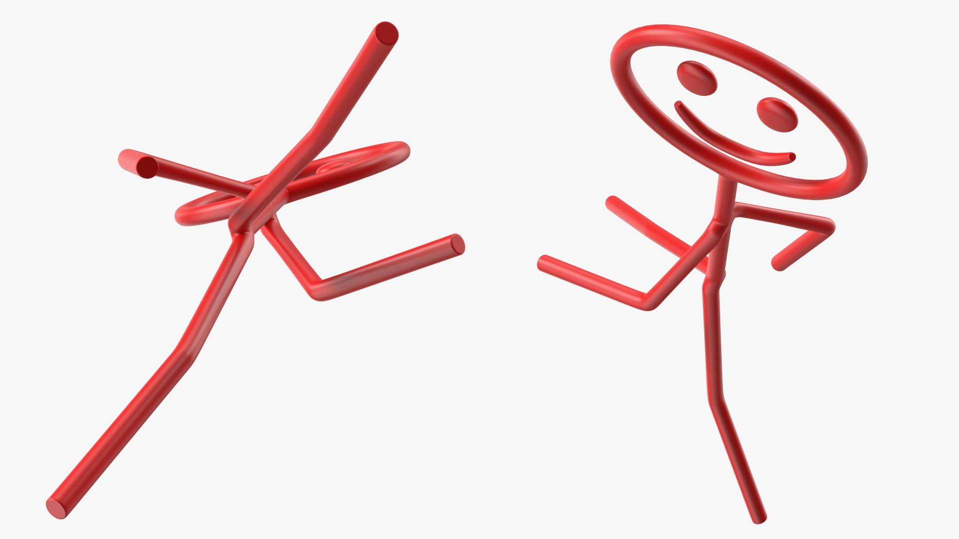 3D Walking Figure Stickman Red - TurboSquid 2079990
