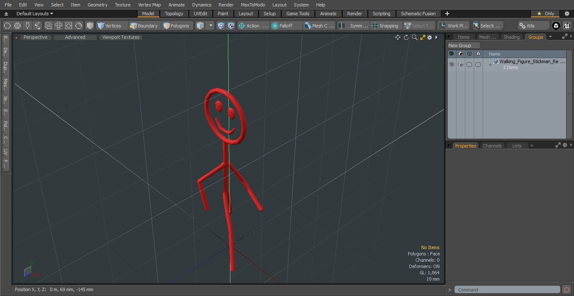 3D Walking Figure Stickman Red - TurboSquid 2079990