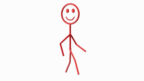 modelo 3d Figura Caminante Stickman Rojo - TurboSquid 2079990