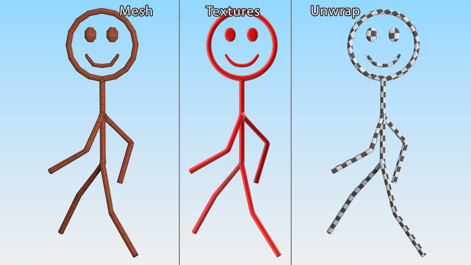 3D Walking Figure Stickman Red - TurboSquid 2079990