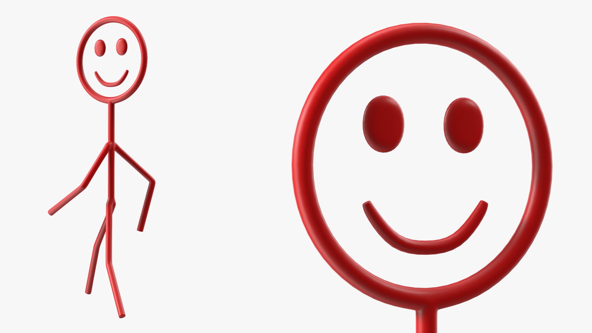 3D Walking Figure Stickman Red - TurboSquid 2079990