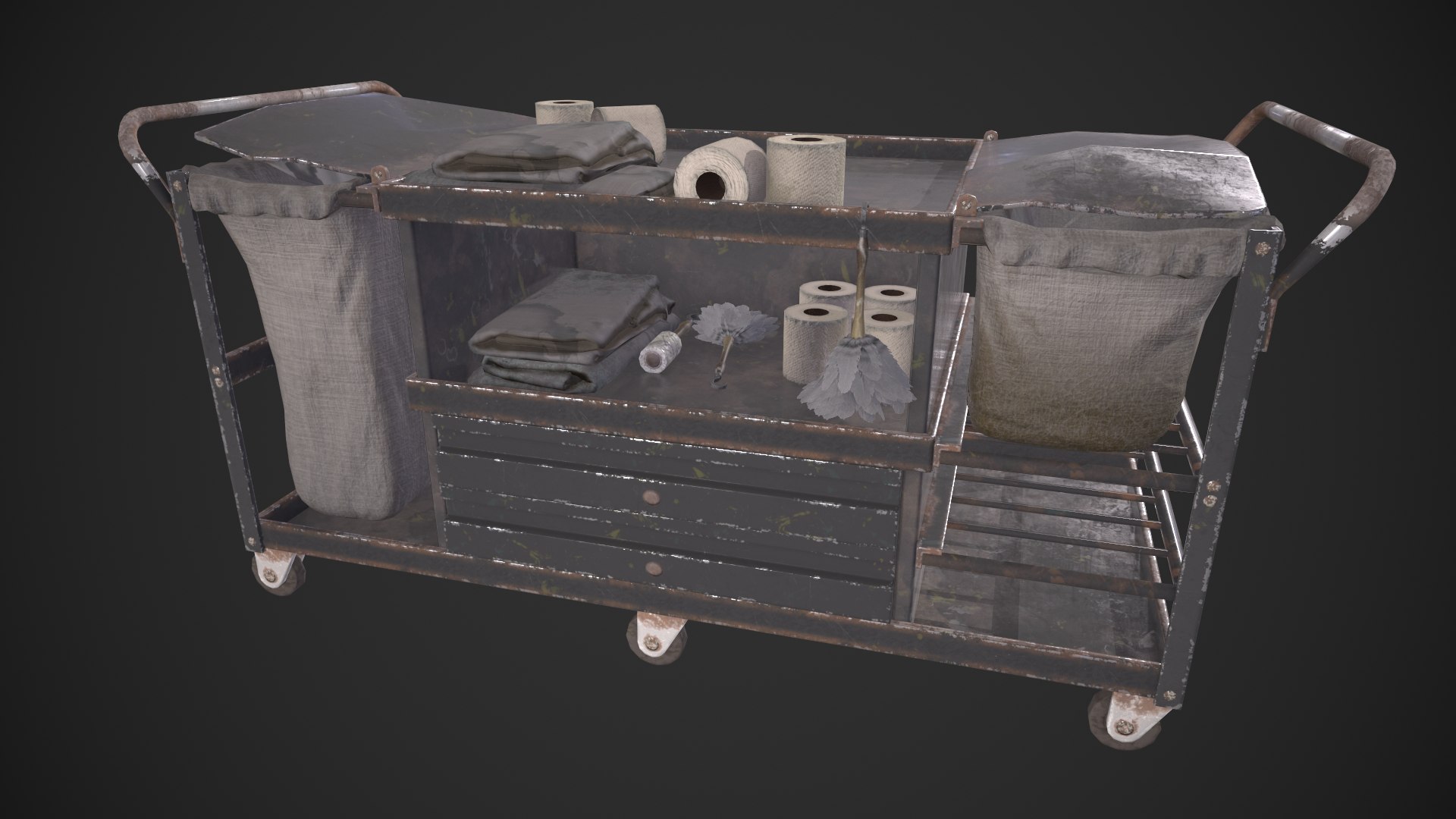 3D Cleaning Cart - TurboSquid 1808658